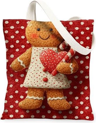 Generic Sacs fourre-tout en toile de pain d&eacute;pices, sacs d&eacute;picerie r&eacute;utilisables, sacs d&eacute;picerie r&eacute;utilisables, &agrave; pois l&eacute;gers et lavables avec bandouli&egrave;re Ca, 