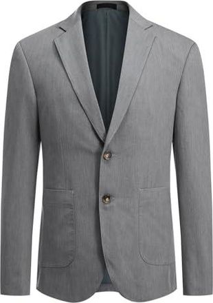 AlltheMen Blazer Homme Formel avec Deux Boutons Veste Costumes Couleur Uni Classqiue Jacket daffaires Mariage Gris S