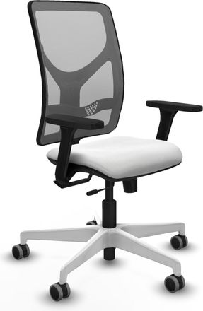 Piqueras y Crespo B&uuml;rostuhl mit hoher R&uuml;ckenlehne, mit 3D-Armlehnen, h&ouml;henverstellbare Lendenwirbelst&uuml;tze, ausgestattet mit Syncro/Translack und Schneideschaum, Grau/We