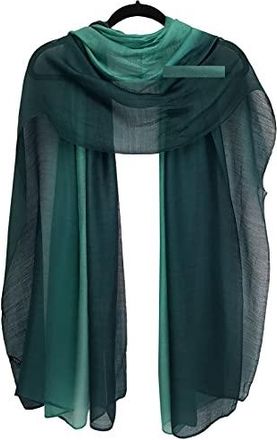 GFM Deux tons Châle foulard en soie pour demoiselles dhonneur mariage de soirée -sarcelle de paon- (Dmsyslk-pcktl)