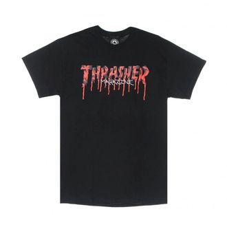 Thrasher Homme, Tops, Noir, Taille: S Blood Drip Tee - Collection Streetwear