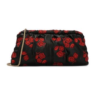Kazar Schwarze Clutch-Tasche mit roten Rosen - - Bags - Damen - Schwarzk - ONE SIZE