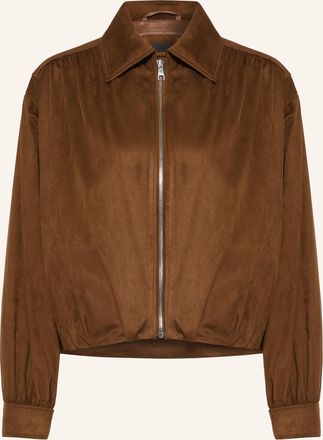 HUGO BOSS Blouson Jasuede In Lederoptik braun