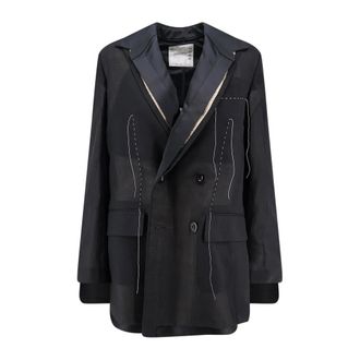 sacai Lederblazer - - Jackets - Damen - Schwarzk - M