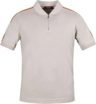 Moorer Homme, Pulls, Beige, Taille: XL Peble Zip Polo