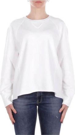 Dondup Femme, Tops, Blanc, Taille: 42 FR Logo Front SweaT-shirt