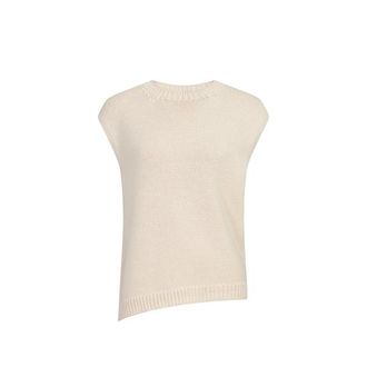 Vince Pull sans manches uni en coton m&eacute;lang&eacute;