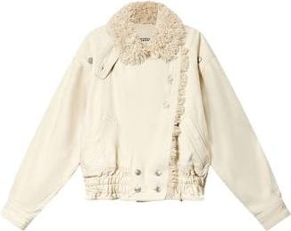 Isabel Marant Veste Valineo &agrave; col shearling en denim de coton