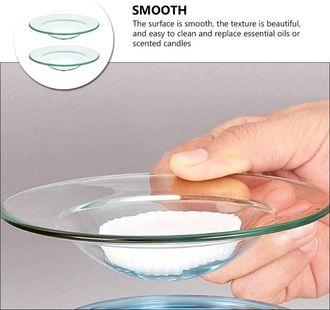 Holibanna 2 St&uuml;ck Teiliges Rundes Ersatz &ouml;lw&auml;rmer glasgeschirr Wiederverwendbare Wachsschmelzschale Transparent Glatte Kanten Vielseitig f&uuml;r Duftwachsw&uuml;rfel und