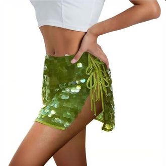 Generic Jupe &agrave; paillettes pour femme - Mini jupe sexy - Taille &eacute;lastique - Jupe &agrave; paillettes - Jupe &agrave; paillettes - Jupe &agrave; paillettes - Pour festival, carnaval