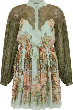 Alberta Ferretti Femme, Robes, Multicolore, Taille: 42 FR Courte robe boh&egrave;me chic avec broderies florales