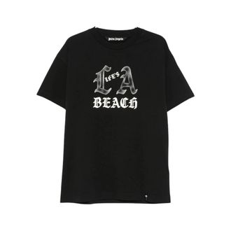 Palm Angels Classic Logo Over T-Shirt - - Tops - Herren - Schwarzk - L