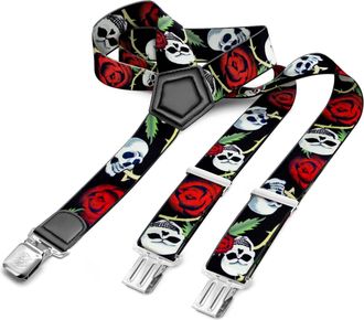 Glamexx24 Hosentr&auml;ger f&uuml;r Herren mit Muster Robusten Clips 4 cm Breit Y-Form Verstellbar Elastisch Hosentr&auml;ger f&uuml;r M&auml;nner und Frauen