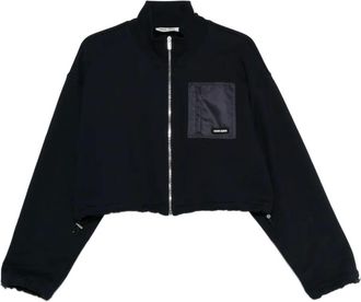 Miu Miu Sweatshirt mit Rei&szlig;verschlusstaschen - Blau