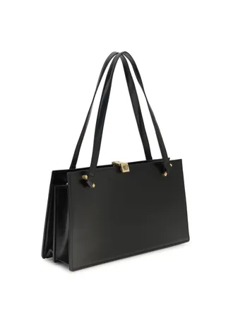 Versace Womens Severine Shoulder Bag Leather Black-Gold 82 Calf Bos Taurus Black/gold 82