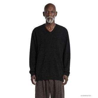 Ziggy Chen Intarsia V-Neck Sweater