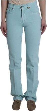 Chlo&eacute; Pantalon large taille haute en denim - Femme - Jeans - Bleu - Taille: W26