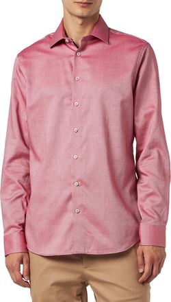 Seidensticker Herren Business Hemd - Shaped Fit - Bügelfrei - Kent-Kragen - Langarm - 100% Baumwolle, Rot, 45