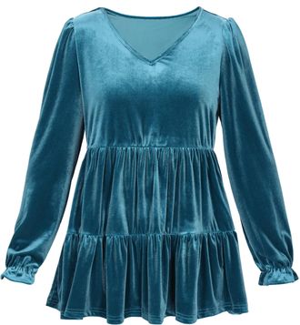 Usha Bluse Frauen Blau Gr&uuml;n