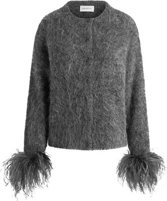 16Arlington Alena Strick mit Federbesatz - Grau