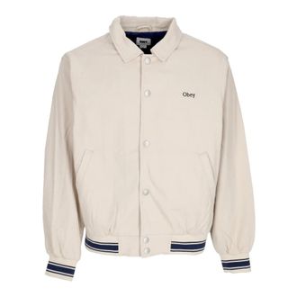 Obey Homme, Vestes, Beige, Taille: M Veste Blouson Rose avec Col