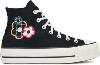 Converse Sneakers aus Stoff Chuck Taylor All Star Lift Platform Floral Patchwork A15534C Schwarz