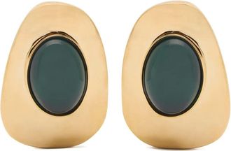 Saint Laurent oval stone earrings - Gold