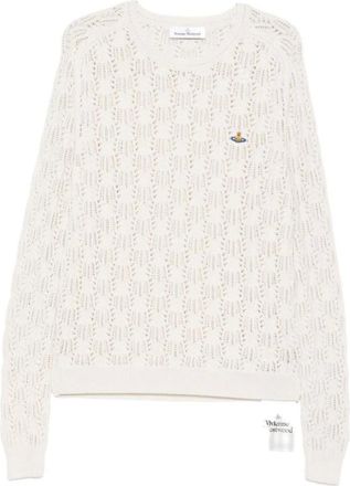Vivienne Westwood Homme, Pulls, Blanc, Taille: M Orb Logo Round Neck