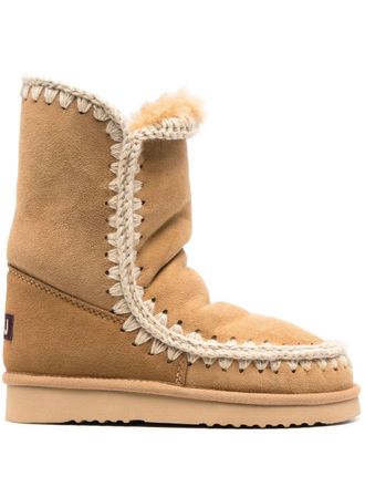 Mou bottes &agrave; int&eacute;rieur fourr&eacute; - Marron