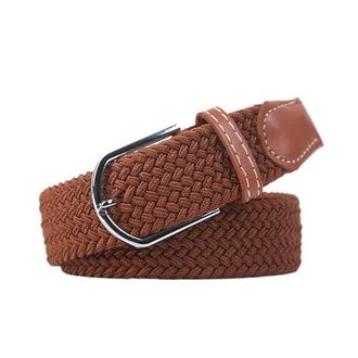 Generic Ceinture &eacute;lastique en toile tiss&eacute;e avec boucle ardillon tricot&eacute;e pour homme et femme, 2, 3.3cmX107cm