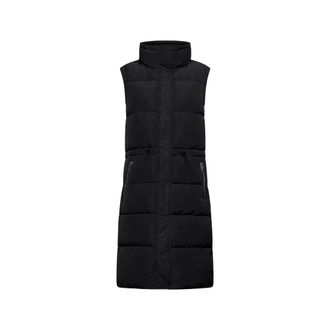 Silvian Heach Lange gesteppte Weste mit G&uuml;rtel - - Jackets - Damen - Schwarzk - XS