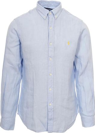 Polo Ralph Lauren Homme, Chemises, Bleu, Taille: XL Chemise en lin bleu &agrave; boutons