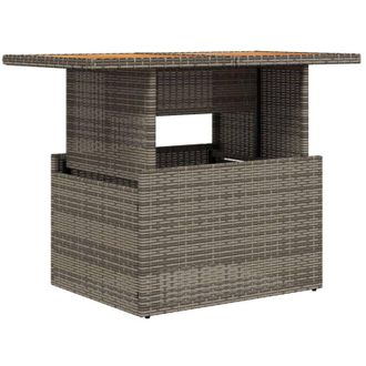 vidaXL Vidaxl - Table de jardin gris 100x55x73 cm r&eacute;sine tress&eacute;e et bois acacia