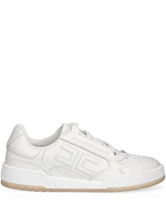 Elisabetta Franchi baskets à logo embossé - Blanc