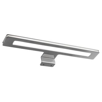 Lampenlux LED Unterbauleuchte Midgel Spiegelleuchte silber 7W Spiegel Schrank warmwei&szlig;