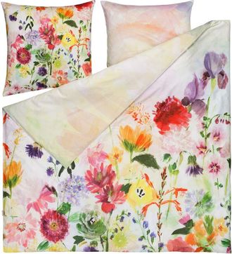 ESTELLA Mako-Satin Bettw&auml;sche Garden Multicolor 1 Bettbezug 155 x 220 cm + 1 Kissenbezug 80 x 80 cm