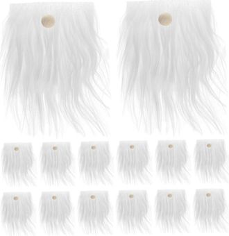 DOITOOL 24 Sätze DIY kleine Figur mit weißen Polyesterbärten und glatten Holzkugeln Bastelbedarf für Miniaturhaus und Weihnachtsdeko niedliche Gnom Figuren Zu