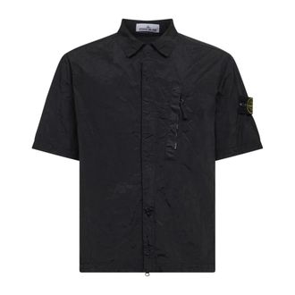 Stone Island Homme, Chemises, Noir, Taille: S Nylon Overshirt