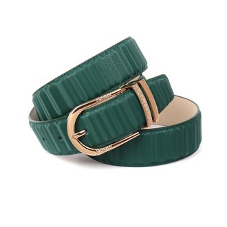 Anthoni Crown Damen Lederg&uuml;rtel G&uuml;rtel, Gr&uuml;n, 85