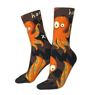 Generic Pieuvres Orange De Dessin Animé Unisexe Chaussette De Travail Durabilité Chaussettes De Sport Chaudes Socquette De Marche Pour Randonnée Extérieur Mar