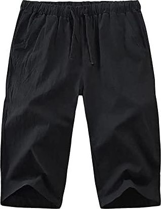 Generic Pantalon de jogging en coton pour homme - Pantalon de sport droit 3/4 - Pantalon de course respirant avec &eacute;lastique - L&eacute;ger - S&eacute;chage rapide - Pantalo