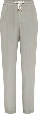 Brunello Cucinelli Homme, Pantalons, Gris, Taille: L Linen Pantalons
