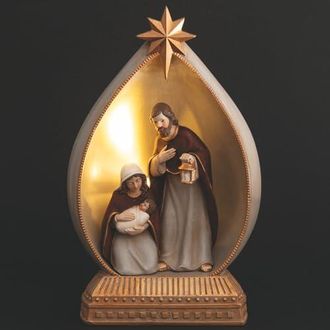 Villa D'Este Home Tivoli LED-Weihnachtskrippe aus Polyresin 14,5 x 9 x Höhe 24 cm, Xmas