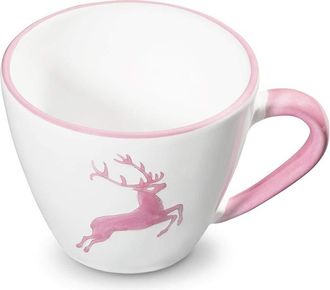 Gmundner Keramik Kaffeetasse Gourmet Füllmenge : 0.2 Liter Rosa Hirsch Geschirr, handgemacht in Österreich