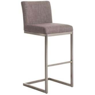 Clp Tabouret de bar Paros avec revêtement en tissu Gris