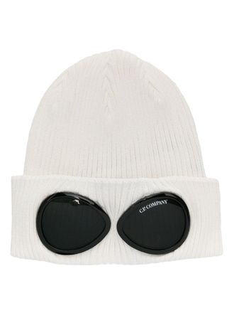 C.P. Company bonnet nervur&eacute; &agrave; d&eacute;tail de lentille - Blanc