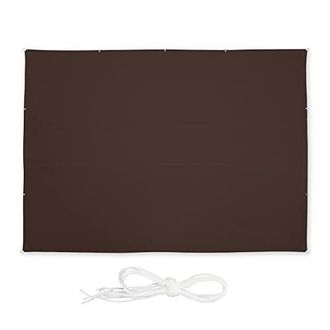 Relaxdays Sonnensegel rechteckig, 4,5 x 5,5 m, wasserabweisend, UV-best&auml;ndig, mit Spannseilen, Terrasse, Balkon, braun