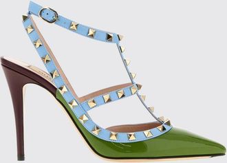 Valentino Garavani Rockstud Bicolor-Slingback-Pumps aus Lackleder mit Nieten