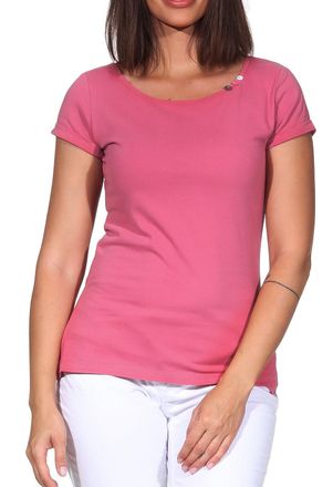 Ragwear Fllorah GOTS Top Damen (DE/NL/SE/PL, Alphanumerisch, L, Regular, Regular, Rose)