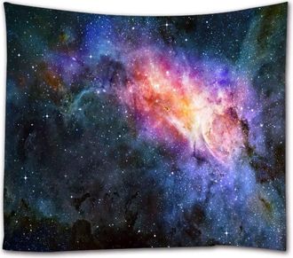 A.Monamour Wandteppiche Nebel Gaswolke Im Tiefen Weltraum Universum Galaxie Sterne Abstrakt Hintergrund Textil Stoff Wandbehang Tapisserie Vorhänge Tischdecke Ta